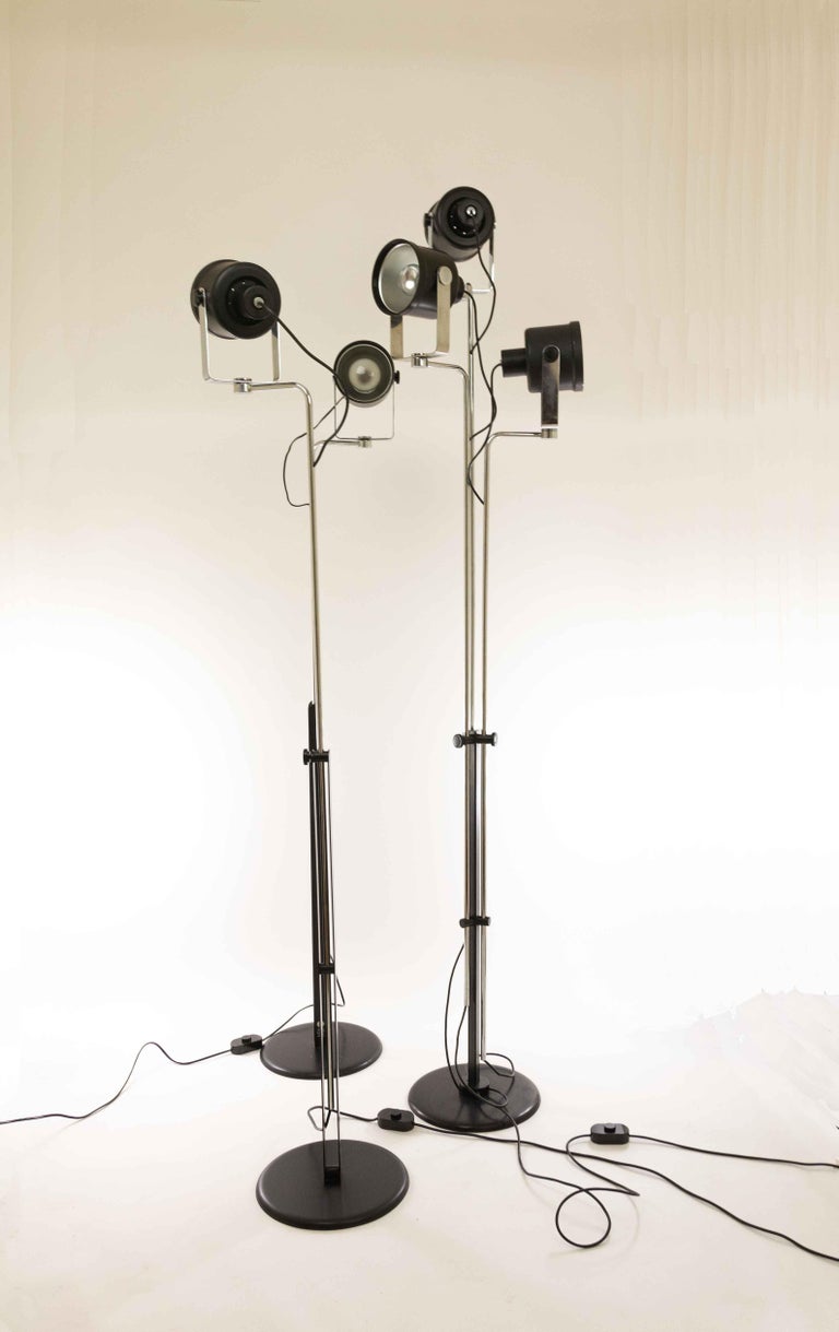 Three P433 Floor Lamps by Brusasco and Torretta for Luci Italia, 1970s ...