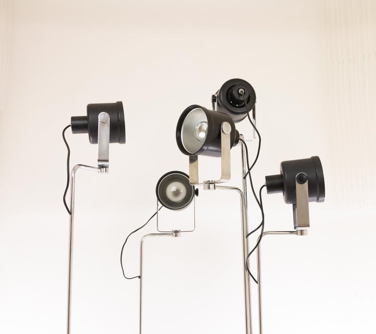 Three P433 Floor Lamps by Brusasco and Torretta for Luci Italia, 1970s ...