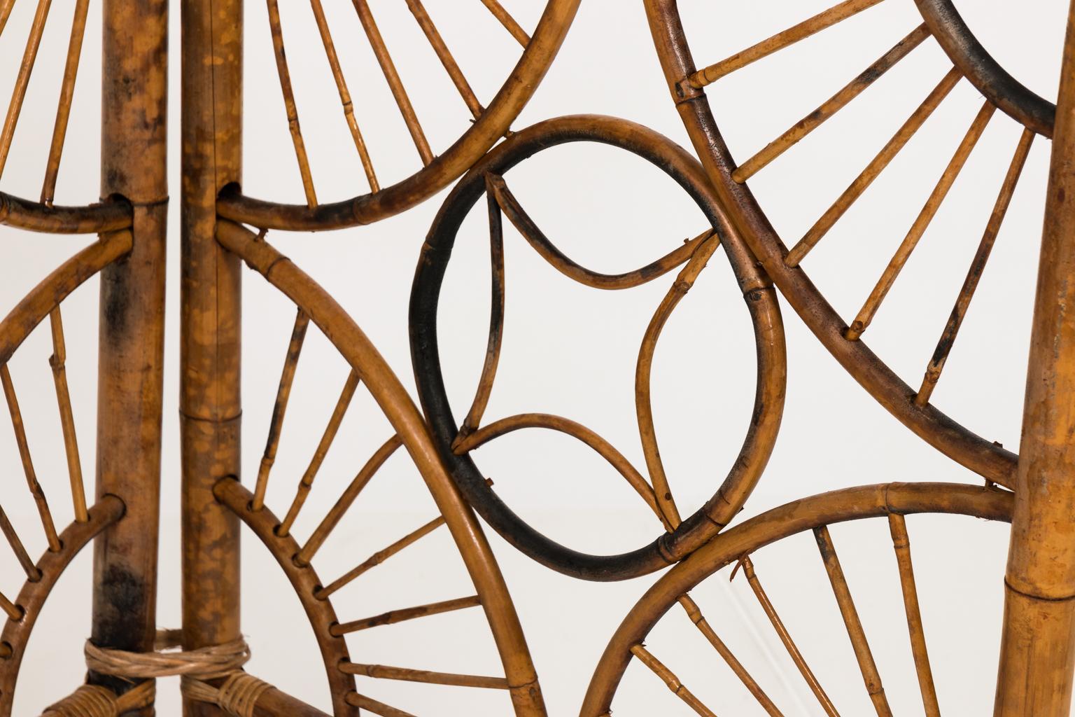 Three-Panel Foldable Bamboo Screen, circa Mid-20th Century at 1stDibs