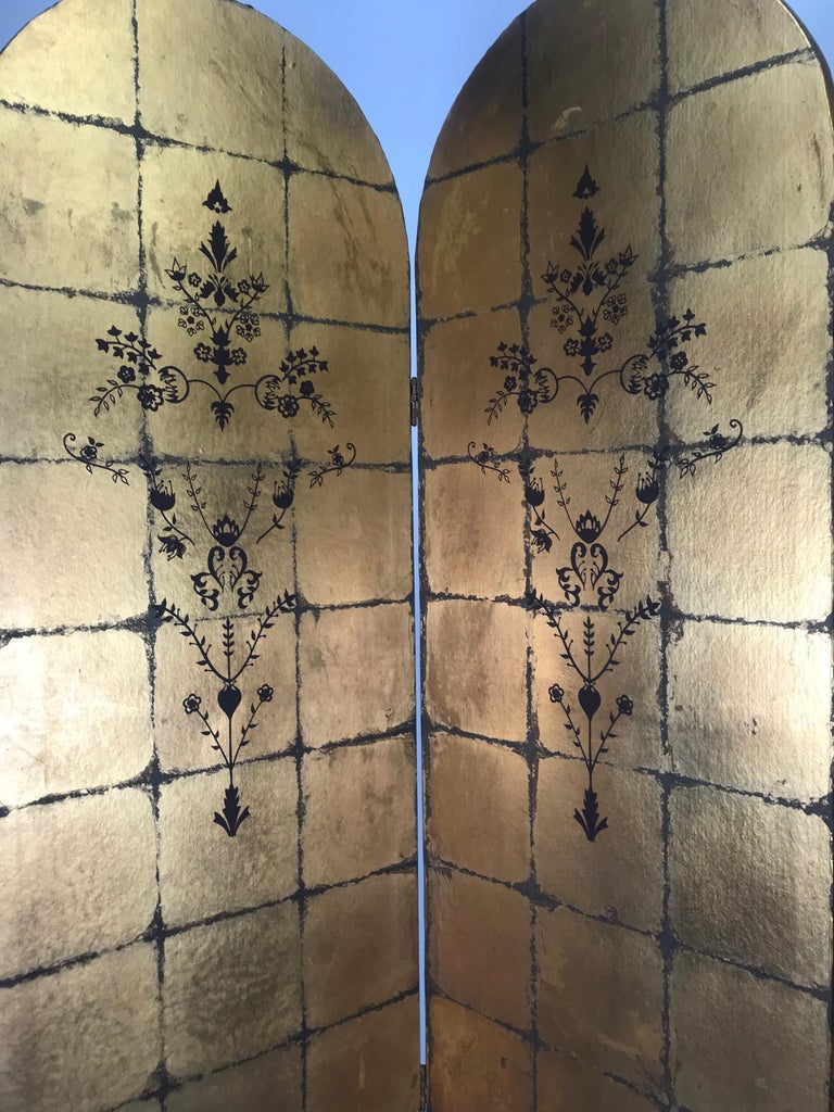 Three-Panel Gold Leaf Arched Screen / Room Divider, Italy at 1stDibs ...
