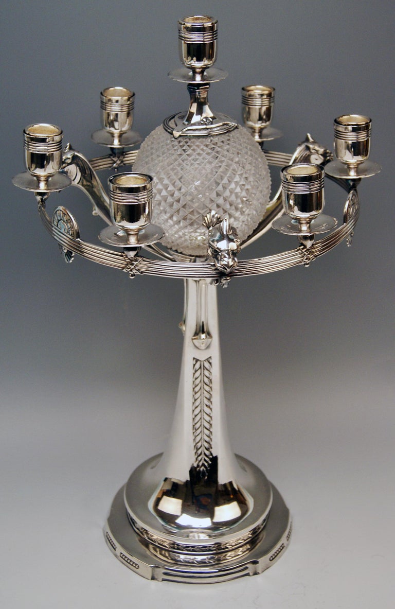 Three-Part Table Set Centerpiece Pair of Candelabras Silver Plated ...