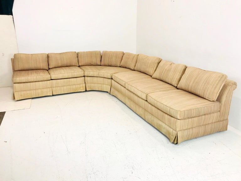 Three-Piece Midcentury Slipper Sofa by Baker at 1stDibs