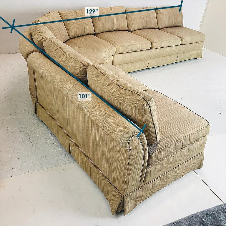 Three-Piece Midcentury Slipper Sofa by Baker at 1stDibs