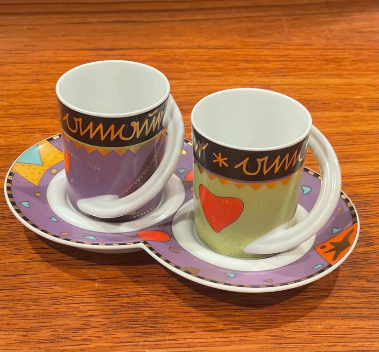 Three Piece Post-Modern "Love Cups" Set by Katja Marzahn for Rosenthal ...
