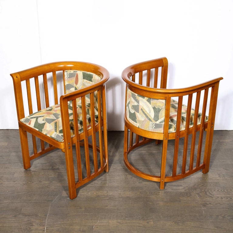 Three Piece Set by Josef Hoffmann w/ Beech Frame and Clarence House ...