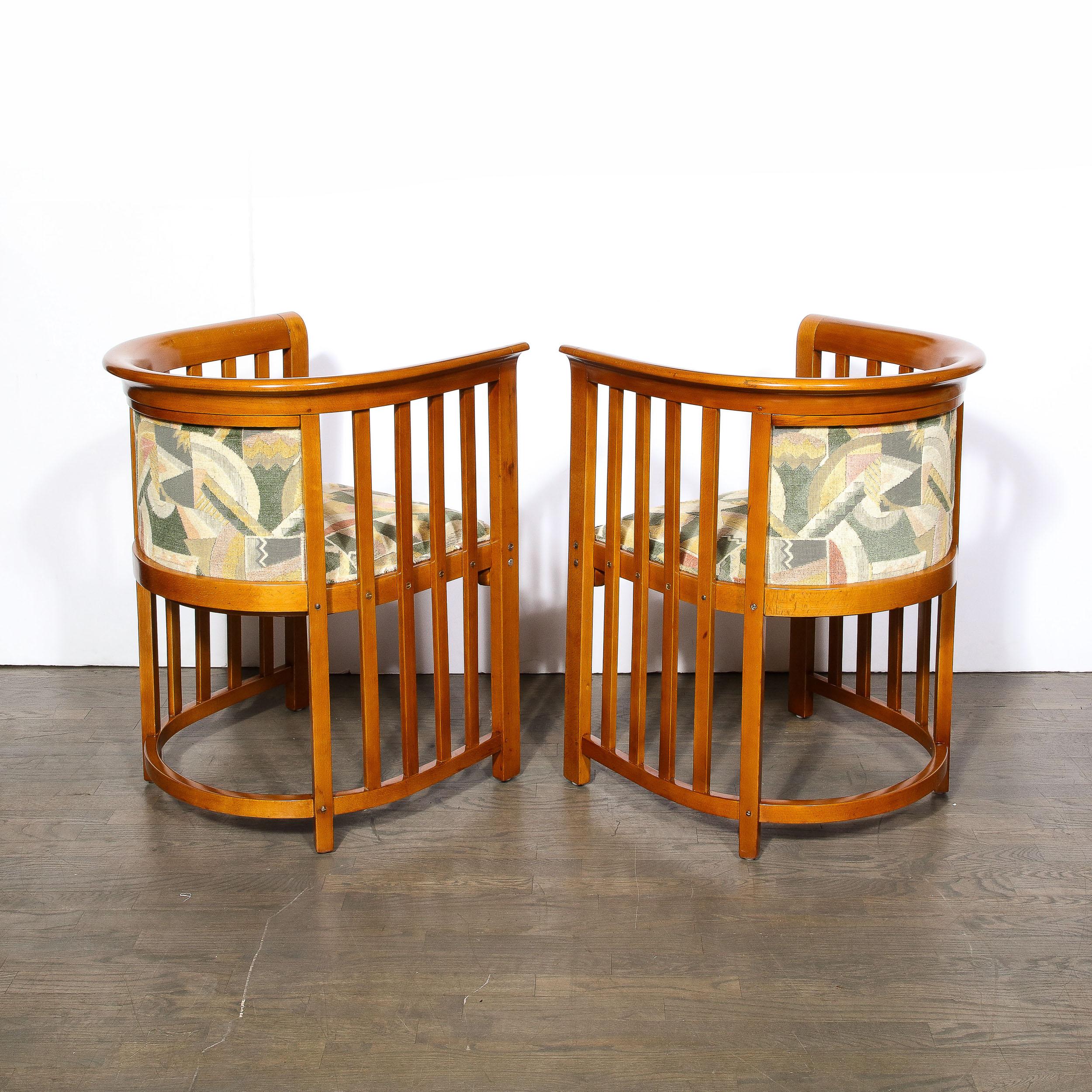 Three Piece Set by Josef Hoffmann w/ Beech Frame and Clarence House ...