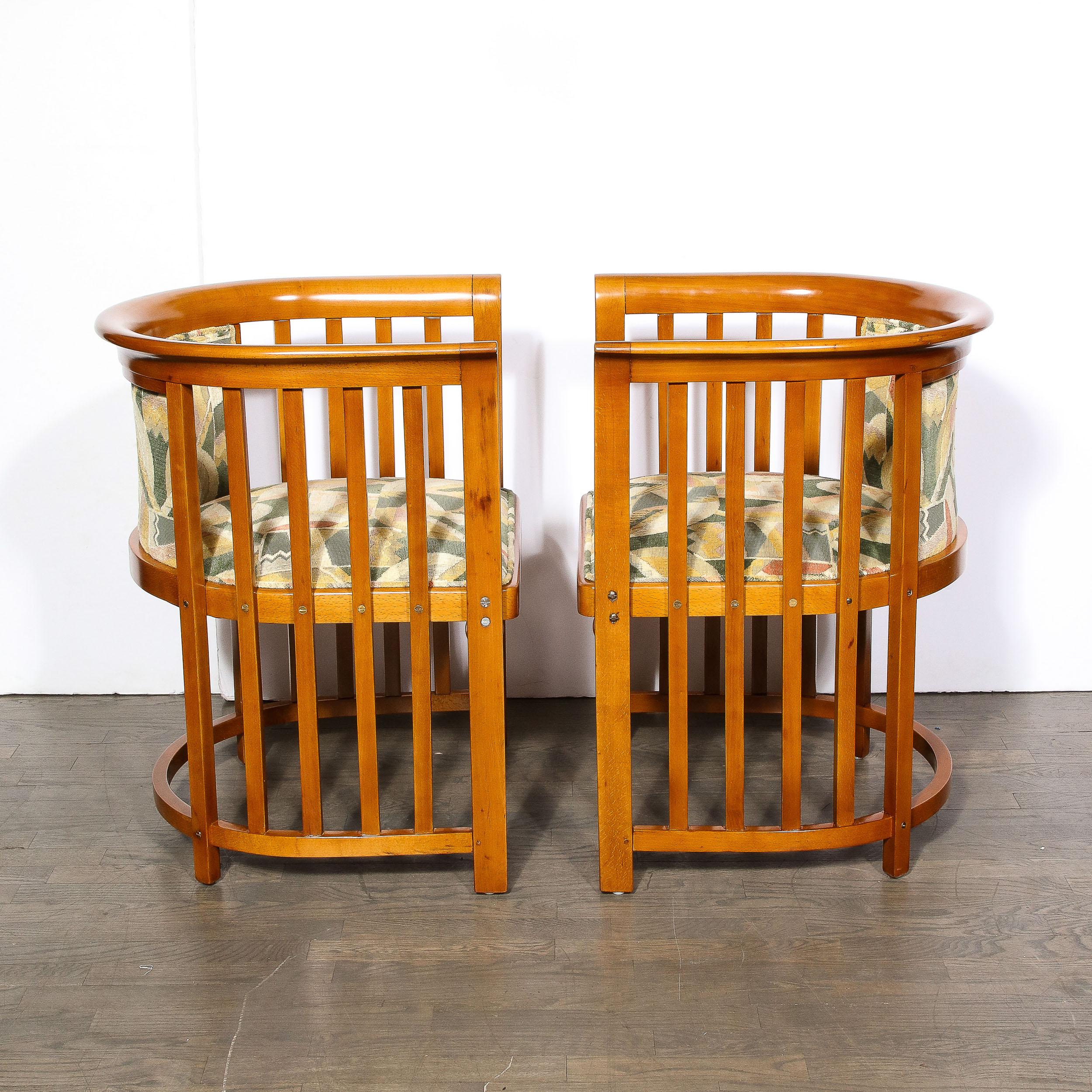 Three Piece Set by Josef Hoffmann w/ Beech Frame and Clarence House ...