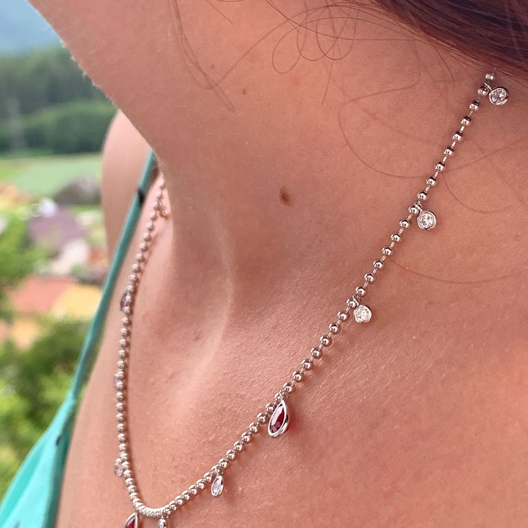 1.26 ct Pigeon Blood Ruby and Diamonds Amazing Necklace Synonym Colors ...