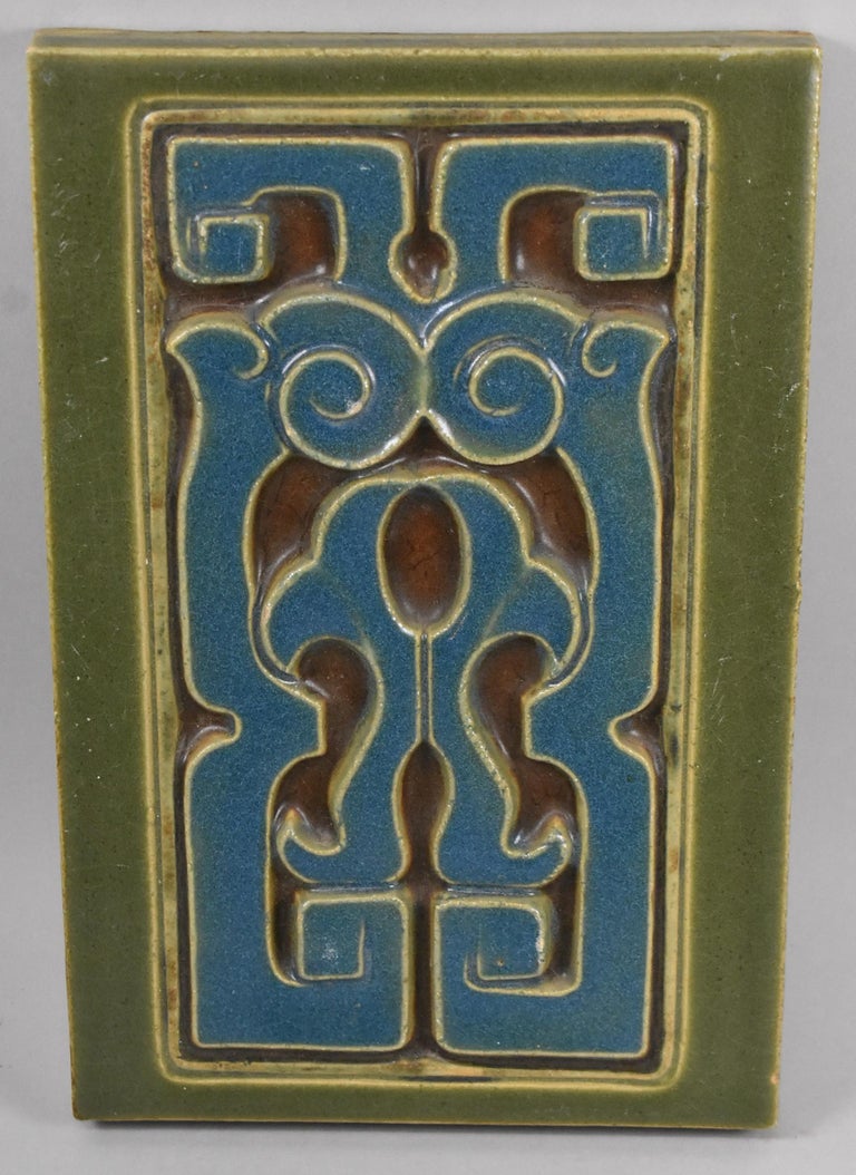 Three Arts &Crafts Rookwood Pottery Co. Stylized Architectural Faience ...