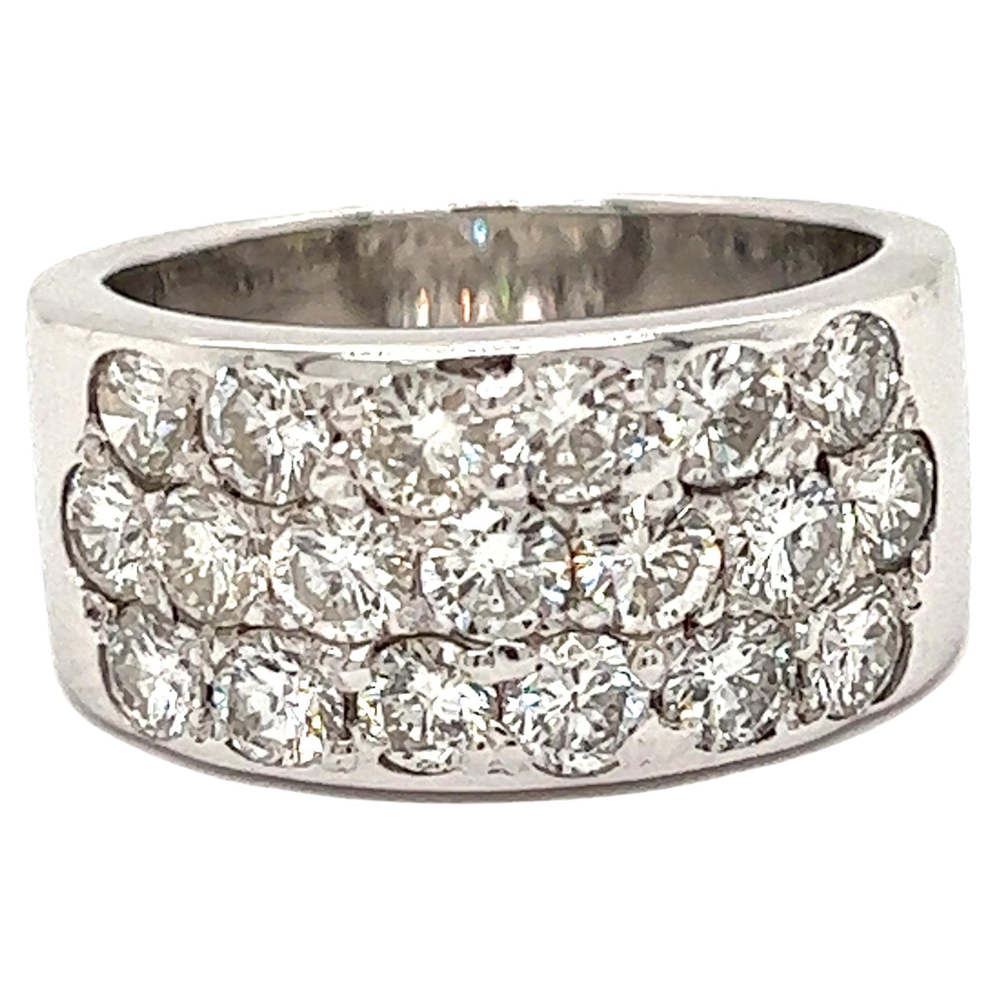 Three Row Diamond Ring at 1stDibs