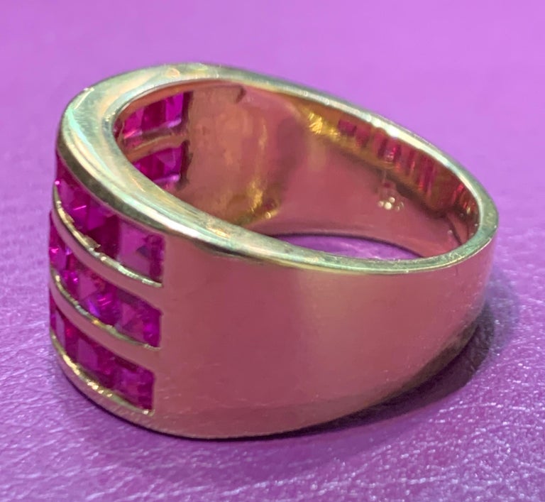 Three-Row Men''s Ruby Ring at 1stDibs