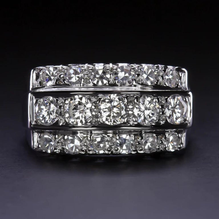 Three Row Round Diamond F/G VS Ring For Sale at 1stDibs