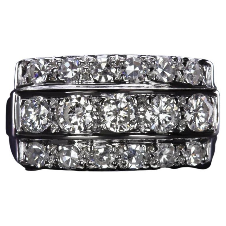 Three Row Round Diamond F/G VS Ring For Sale at 1stDibs