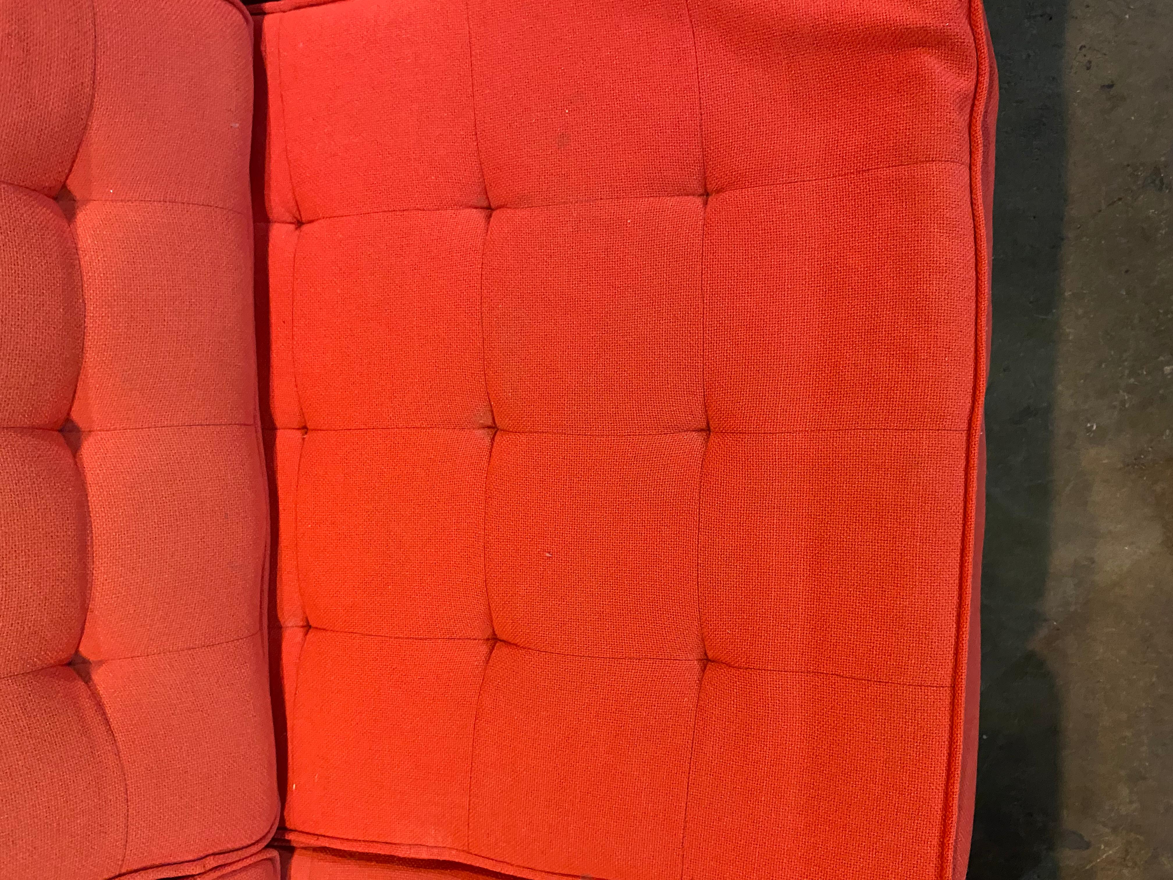 Florence Knoll Style Three Seat Lounge Sofa For Sale at 1stDibs