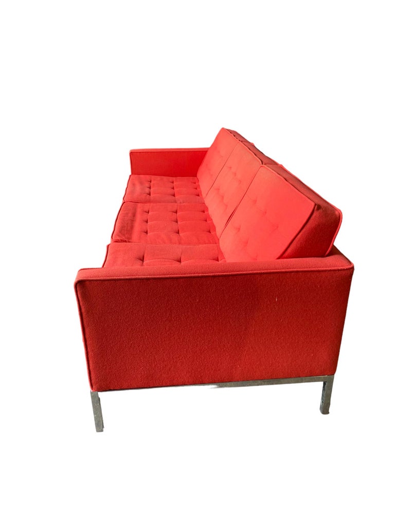 Florence Knoll Style Three Seat Lounge Sofa For Sale at 1stDibs