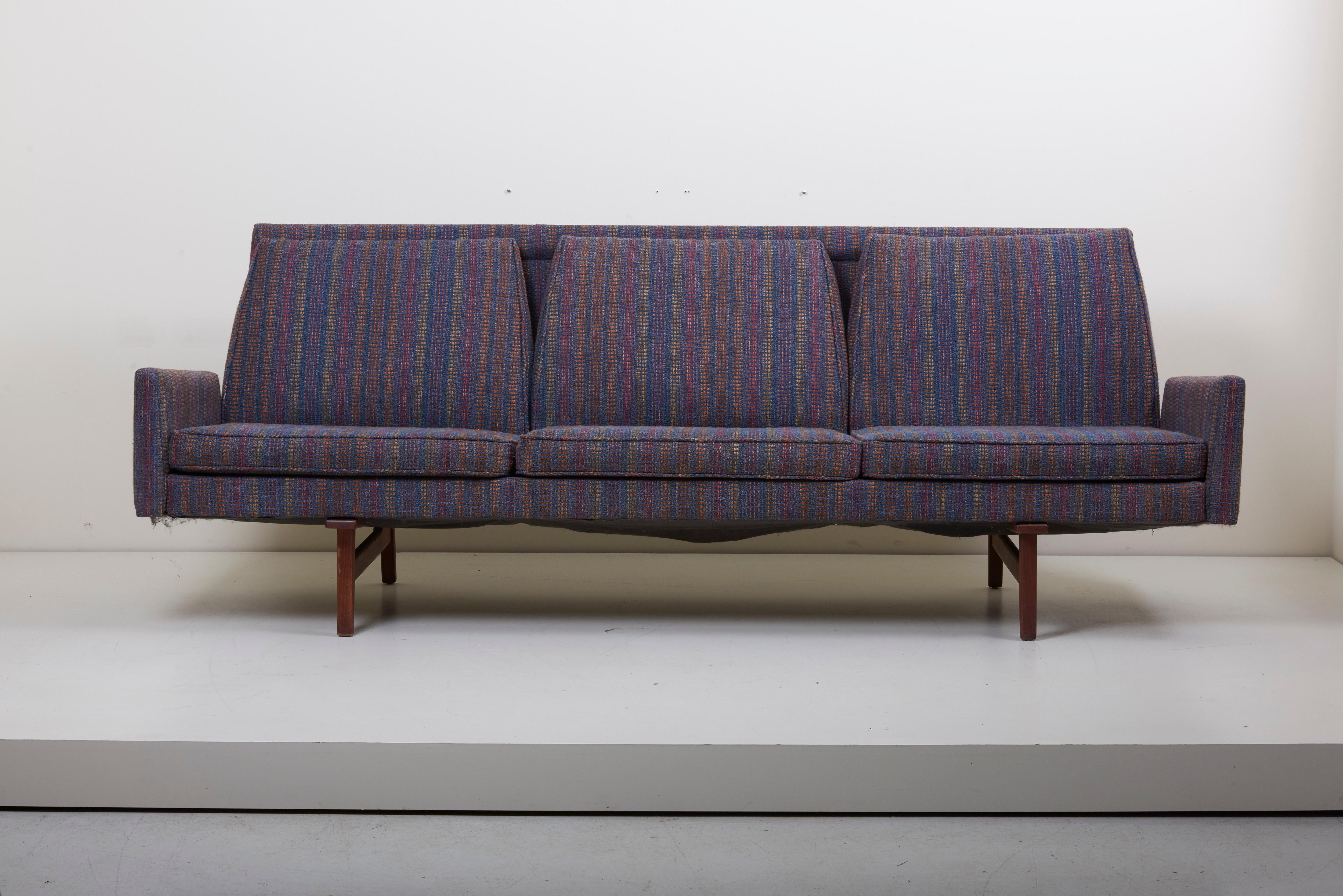 Three-Seat Jens Risom Sofa for Risom Design Inc multicolored fabric ...