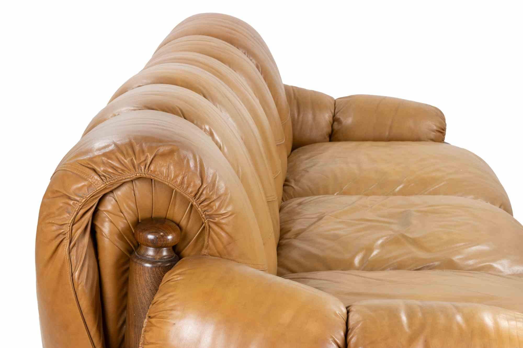 Three Seats Leather Sofa by Brazilian Manufacture, 1970s For Sale at ...