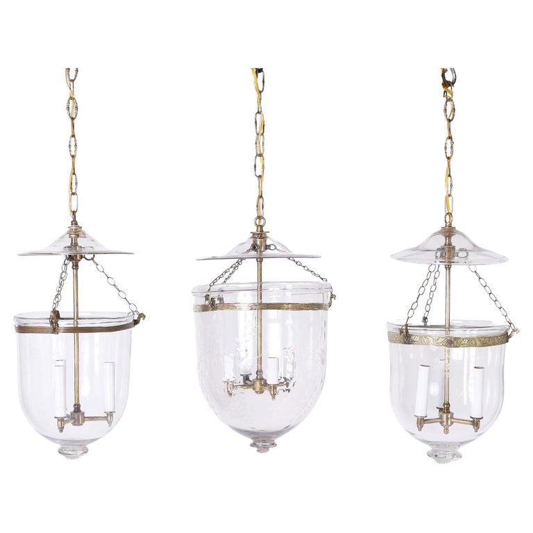 Three Smoke Bell Light Pendants, Priced Individually For Sale at 1stDibs