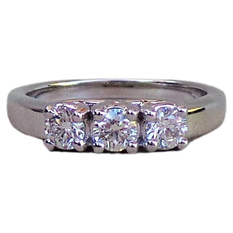 Three Stone Diamonds 0.63K White Gold Trilogy Engagement Ring For Sale ...