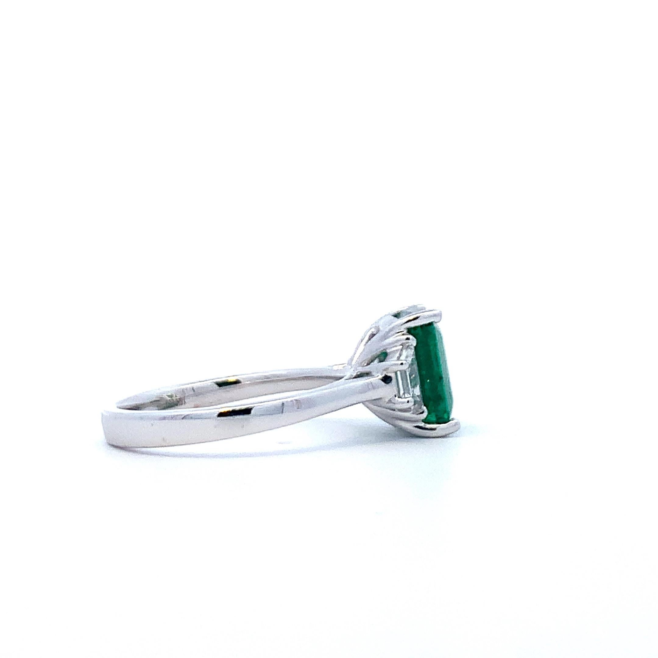 Three Stone Emerald Ring 'Ref #18087' For Sale at 1stDibs