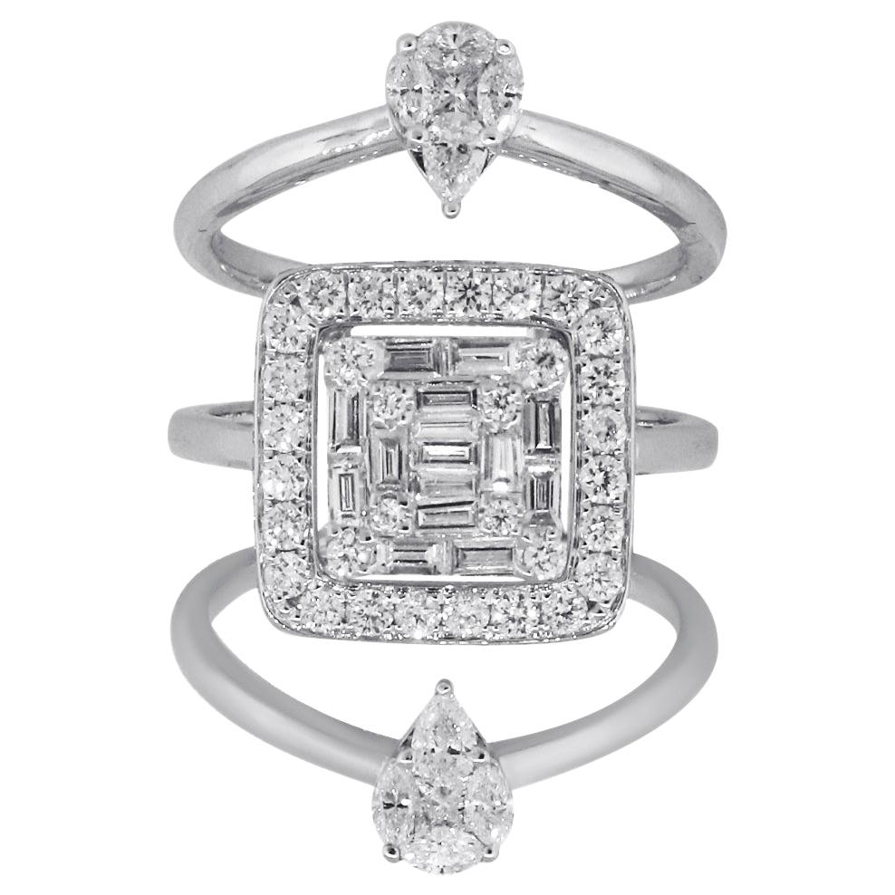Three-Strand Multi Diamond Ring For Sale at 1stDibs | multi strand ...
