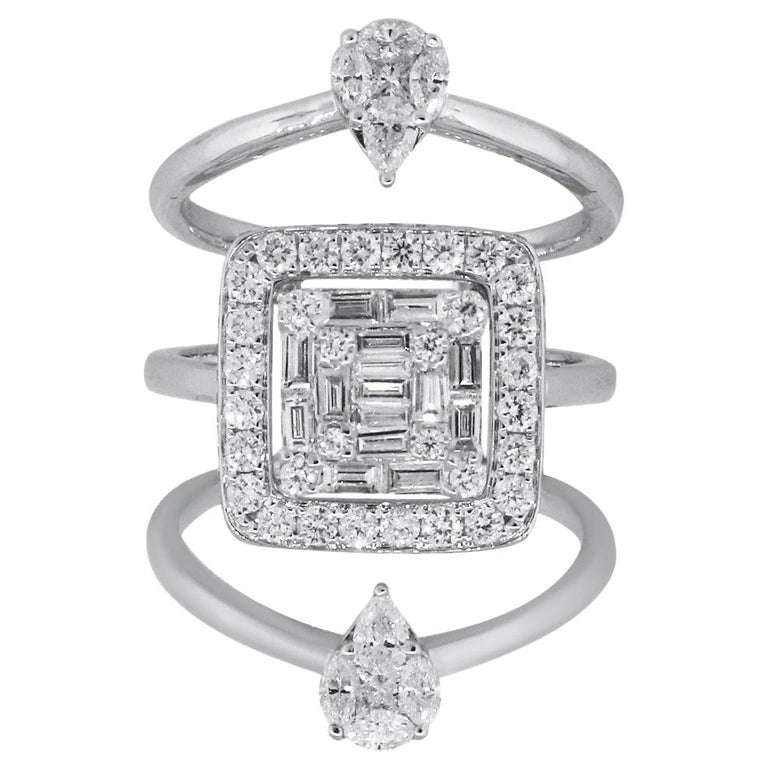 Three-Strand Multi Diamond Ring For Sale at 1stDibs | multi strand ...