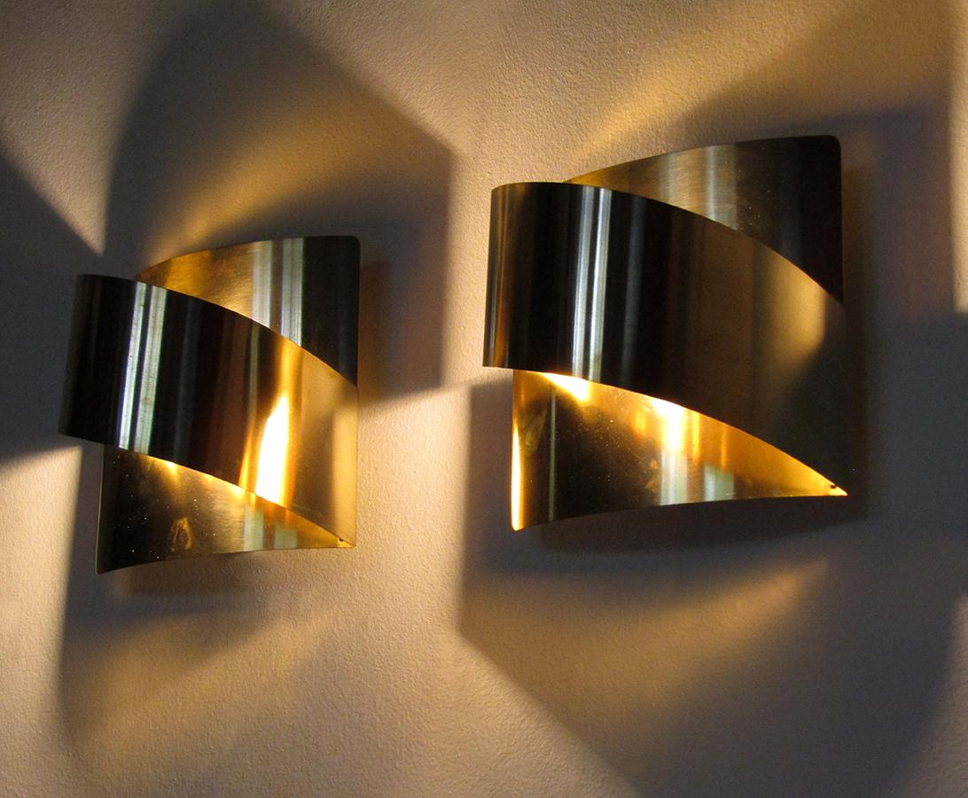 Three Swedish "Band" Wall Sconces by Peter Celsing at 1stDibs