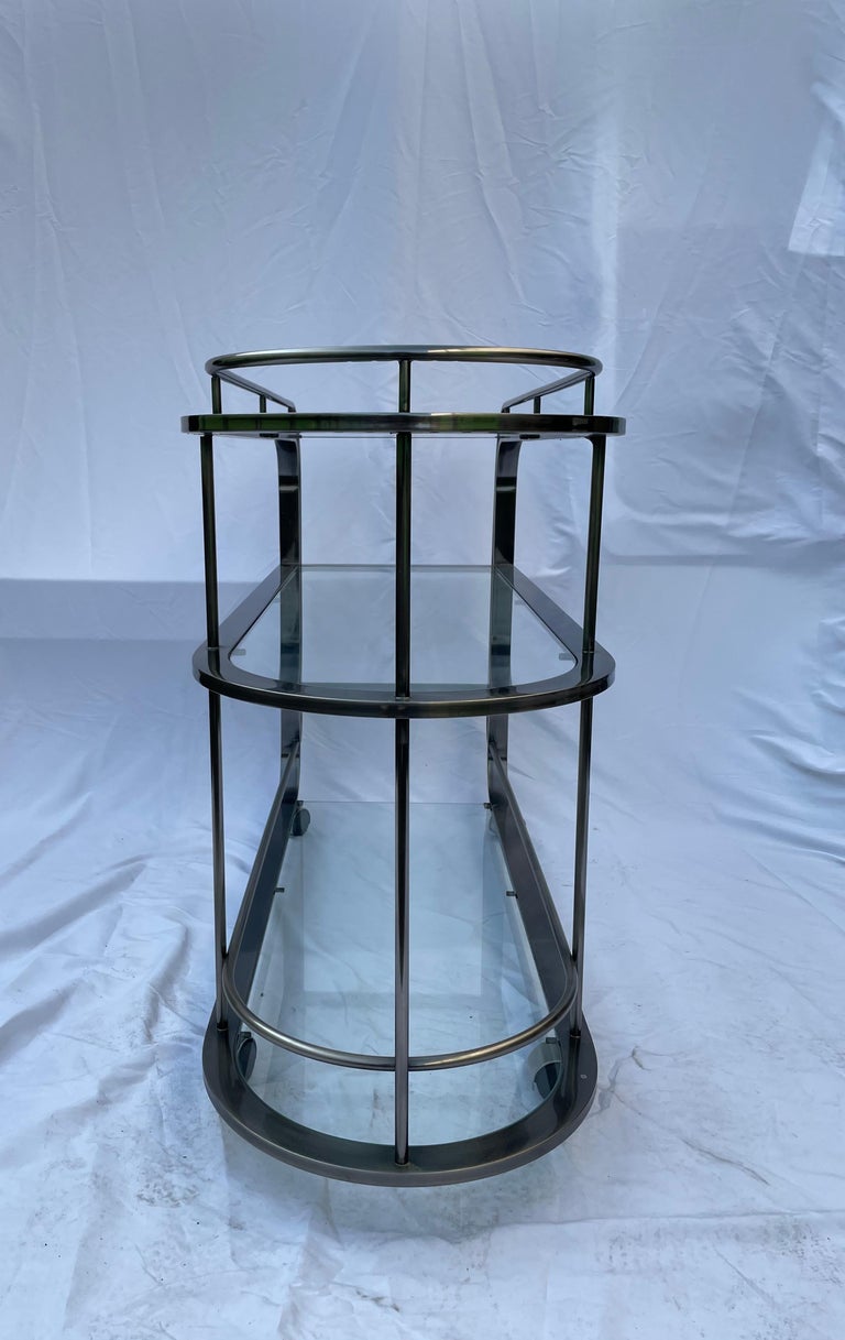 Three Tier Bar Cart in Nickel by Dia (Design Institute of America) For ...