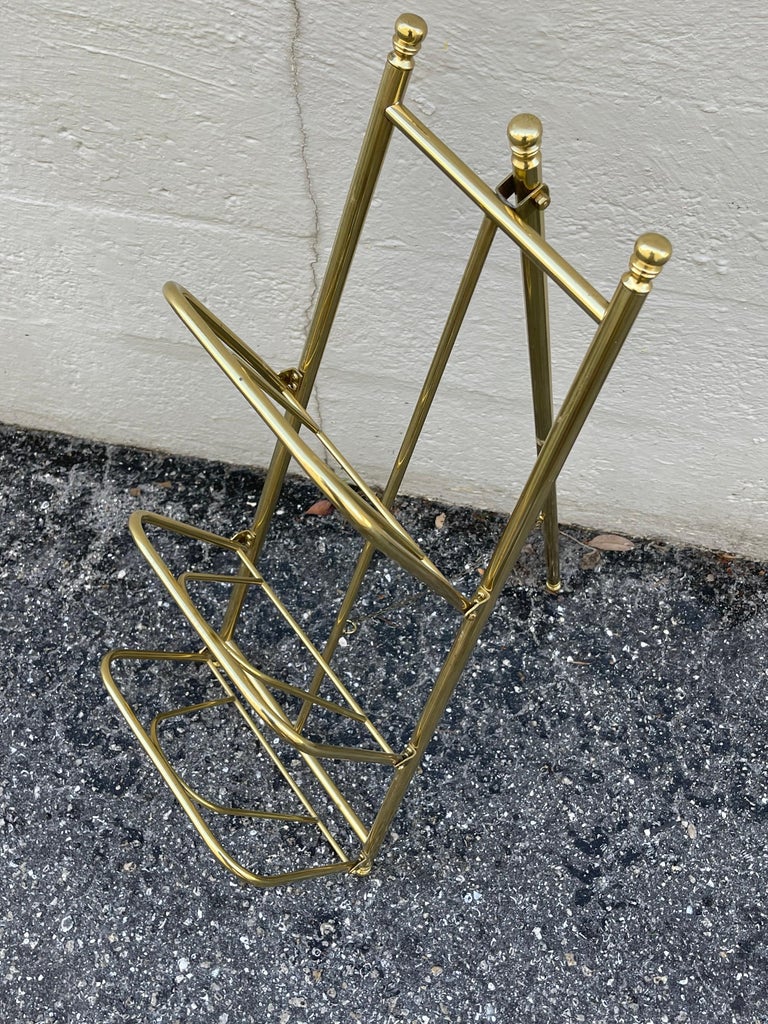 Three Tier Brass Magazine Rack For Sale at 1stDibs | 3 tier magazine holder