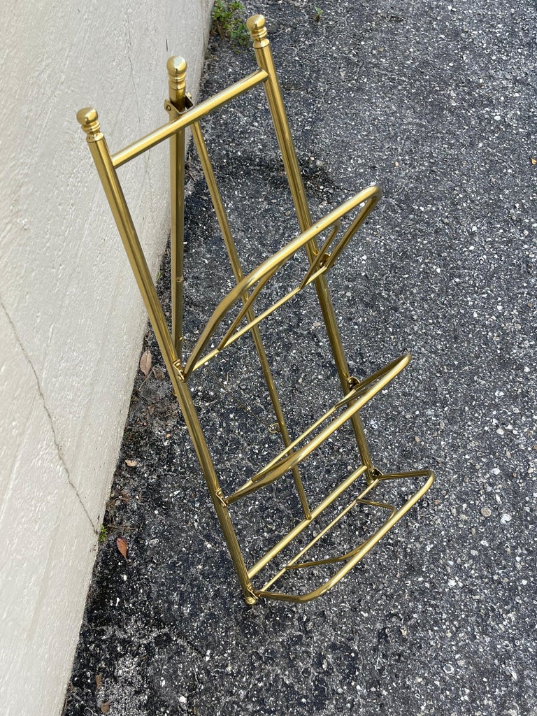Three Tier Brass Magazine Rack For Sale at 1stDibs | 3 tier magazine holder