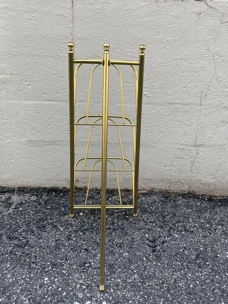 Three Tier Brass Magazine Rack For Sale at 1stDibs | 3 tier magazine holder