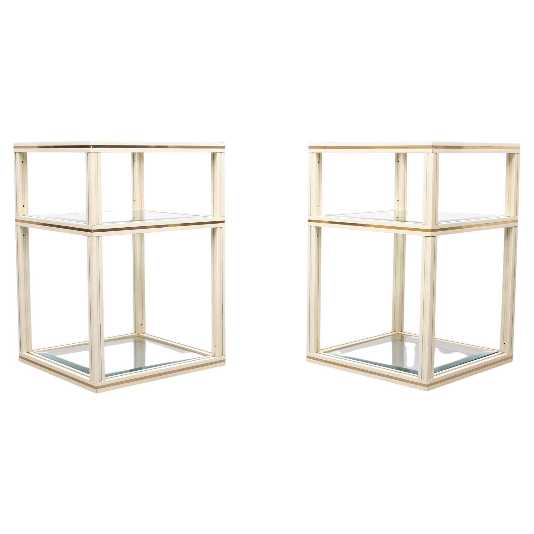 Classic Three-Tier Side Table, Rustic White For Sale at 1stDibs