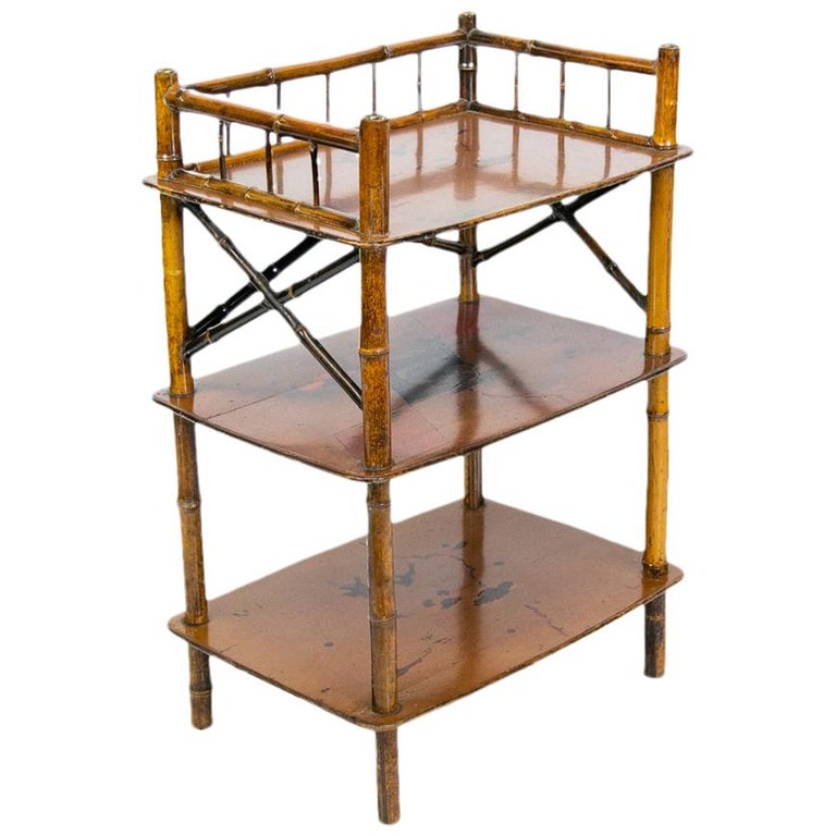 Three-Tiered Bamboo Display Shelf at 1stDibs
