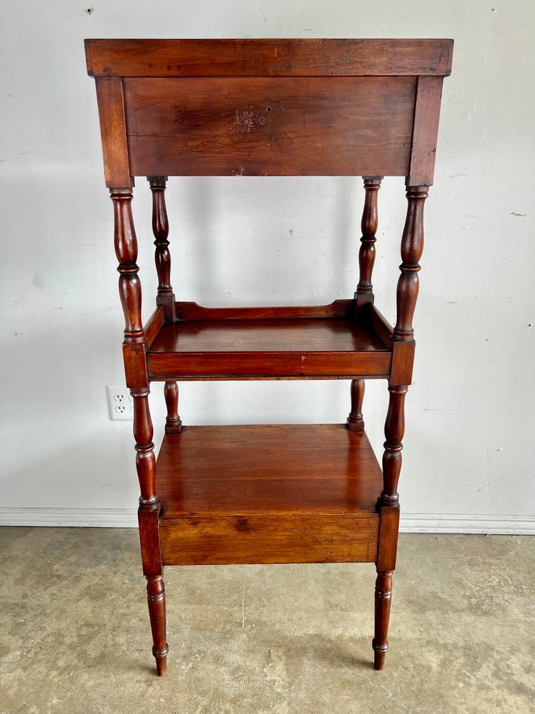 Three Tiered Mahogany Leather Embossed Lectern For Sale at 1stDibs