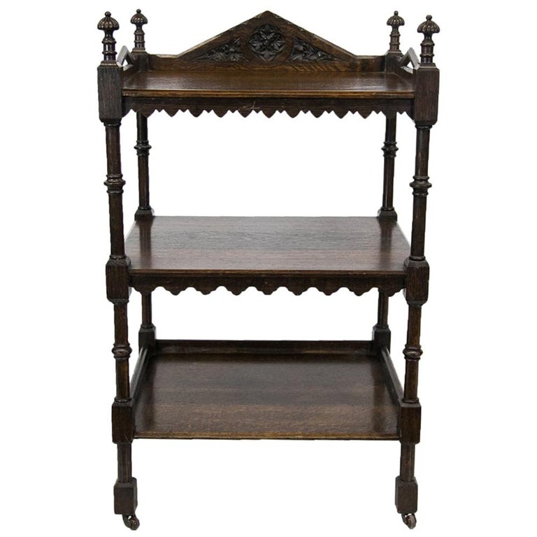 Three-Tiered Oak Shelf at 1stDibs