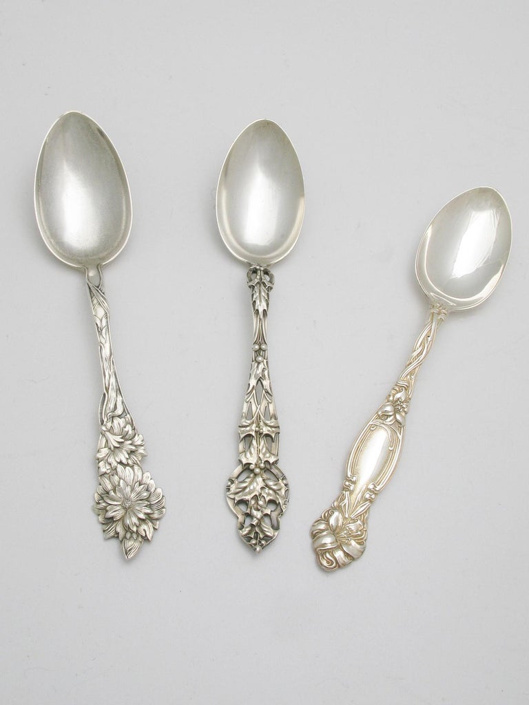 Three Tiffany and Co Sterling Silver Teaspoons with Assorted ...