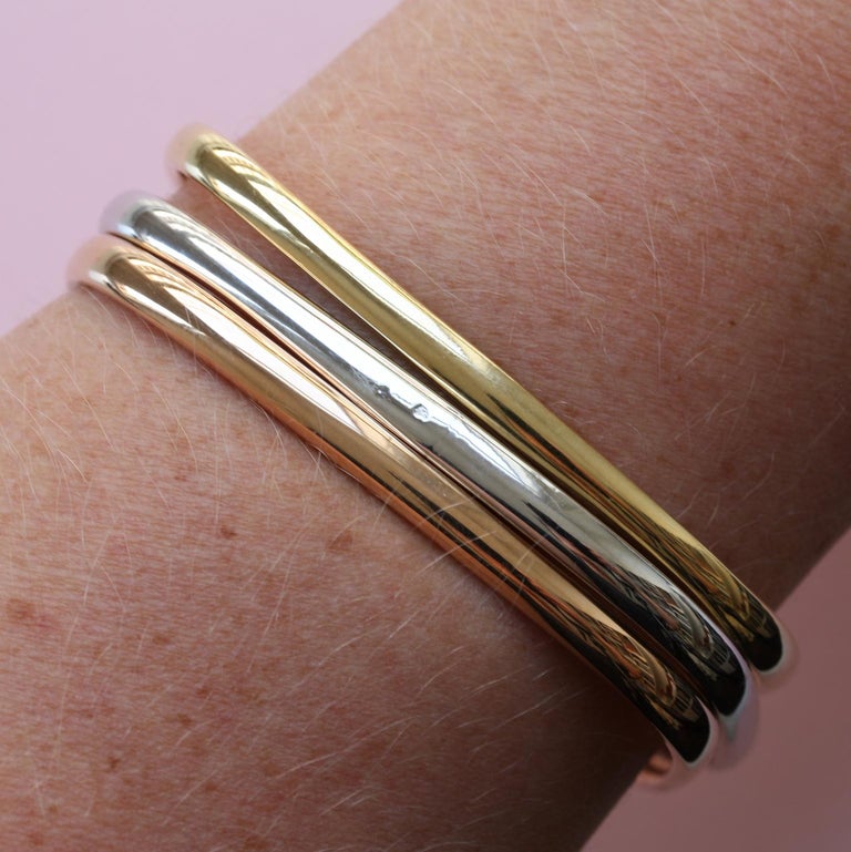 Three Tri-Color 18 Carat Gold Bangles at 1stDibs | gold bangles 18 ...