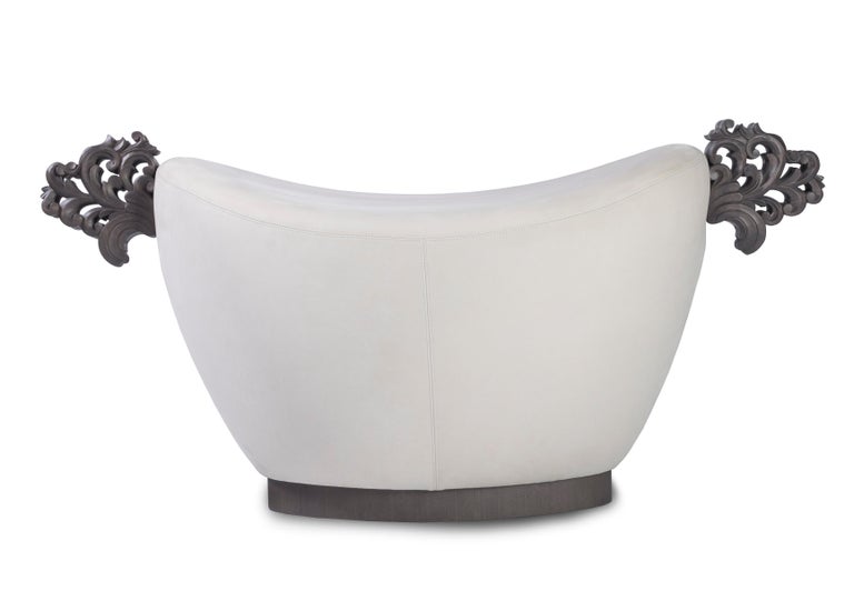 Throne Style Ottoman with Curved Seat with Hand Carved Handles For Sale ...