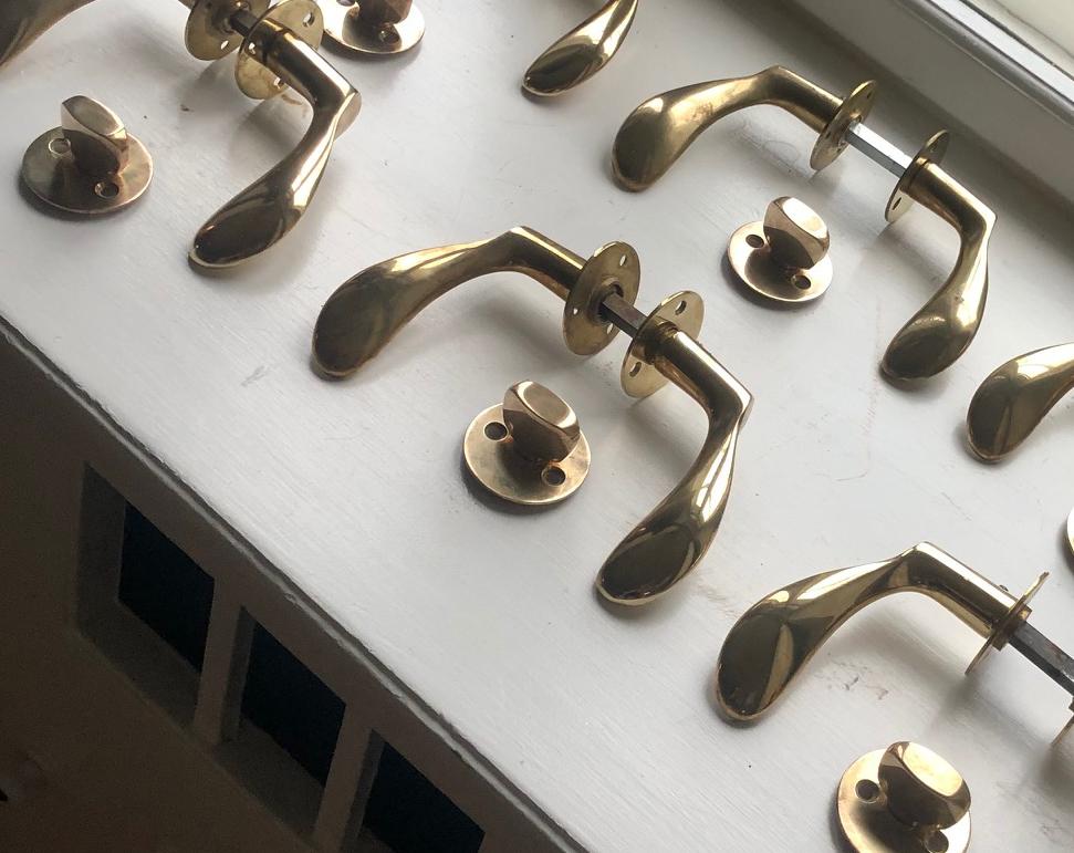 Thumb turn locks in solid brass at 1stDibs