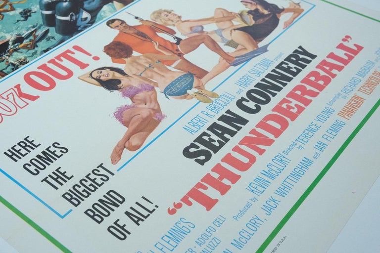 Thunderball '1965' Original James Bond Vintage Poster Mint, Linen ...