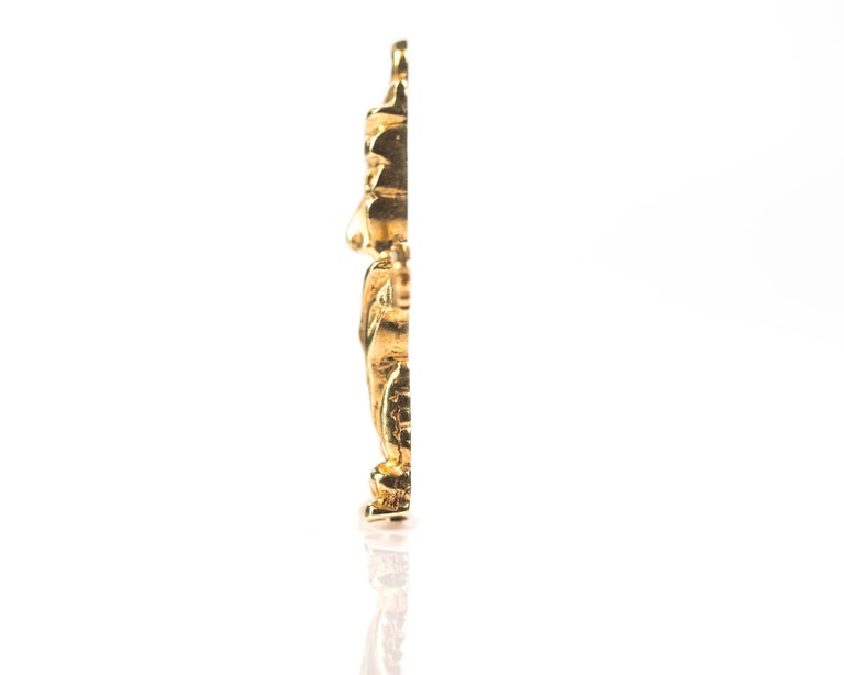 Thunderbird TOTEM Charm Pendant, 10 Karat Yellow Gold For Sale at 1stDibs