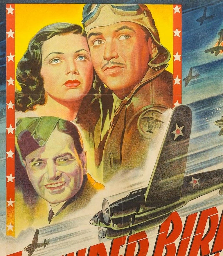 Thunderbirds World War II Vintage Aviation Movie Poster, circa 1942 at ...
