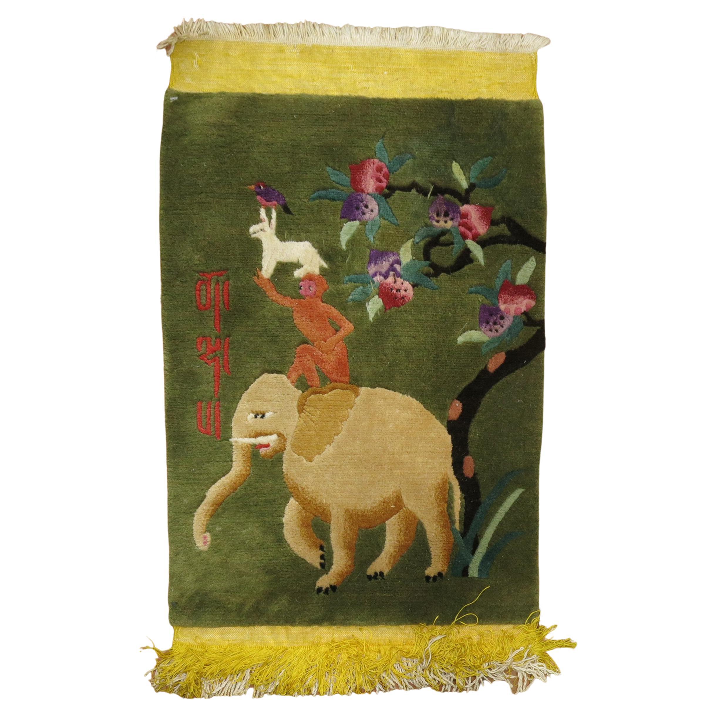 Vintage Tibetan Pictorial Flayed Man Rug For Sale at 1stDibs | tibetan ...