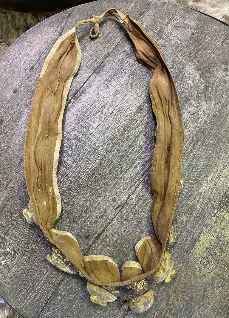 Tibetan Ceremonial Sash with Thirteen Ornamental Bronze Heads, 18th ...