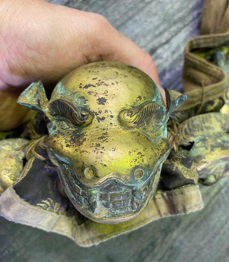 Tibetan Ceremonial Sash with Thirteen Ornamental Bronze Heads, 18th ...