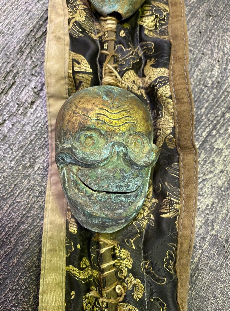 Tibetan Ceremonial Sash with Thirteen Ornamental Bronze Heads, 18th ...