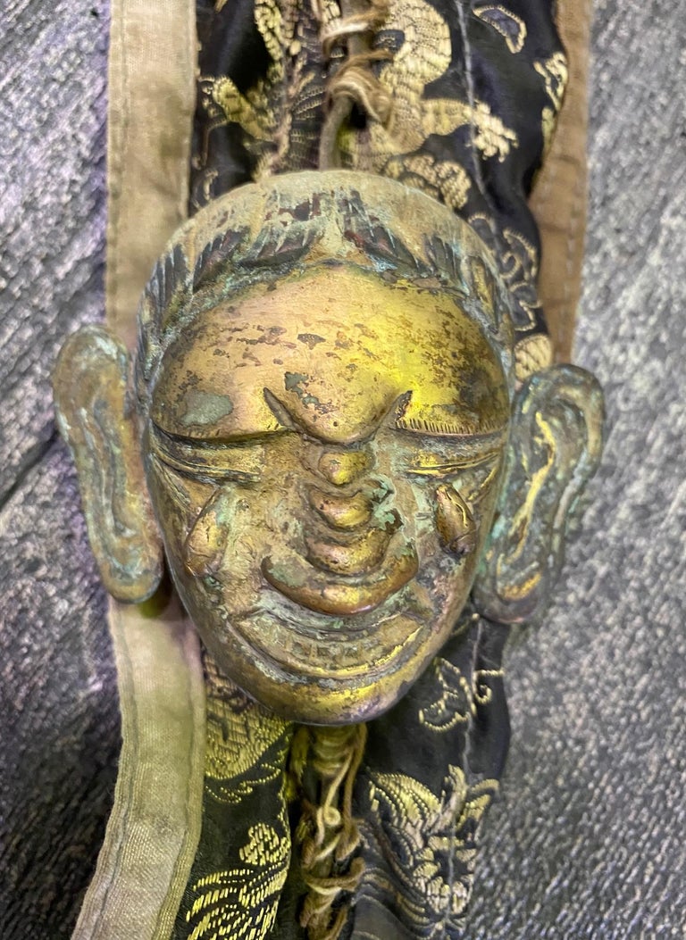 Tibetan Ceremonial Sash with Thirteen Ornamental Bronze Heads, 18th ...