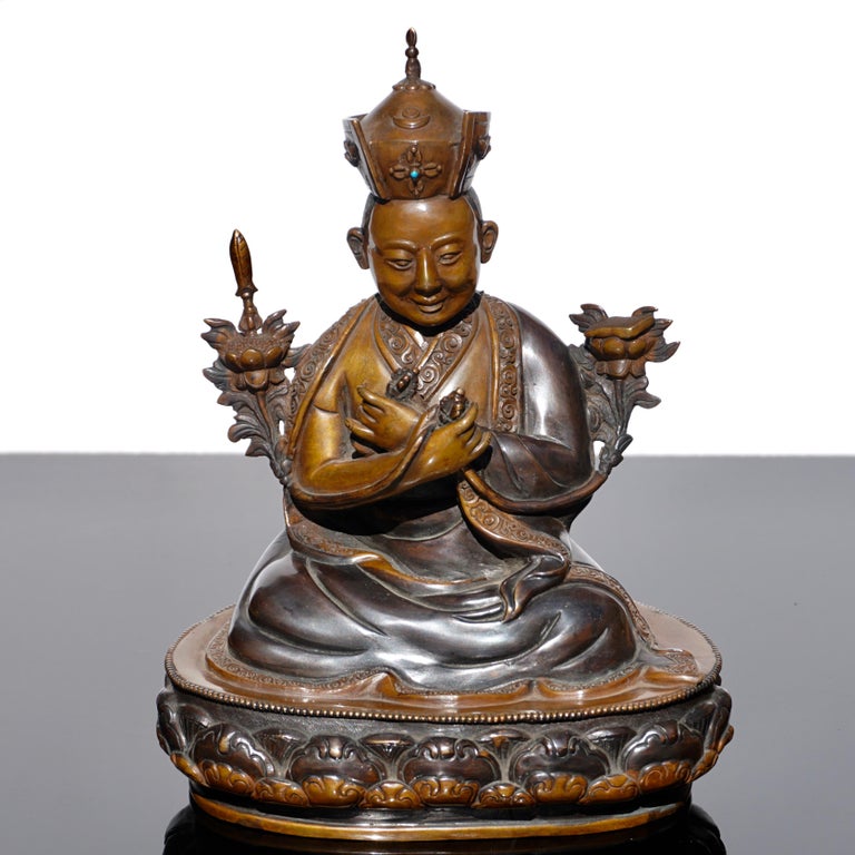 Tibetan Copper Bronze Lama Buddha at 1stDibs