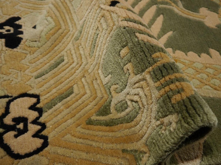 Tibetan Dragon Pillar Column Rug Chinese Temple Design Hallway Stairway ...