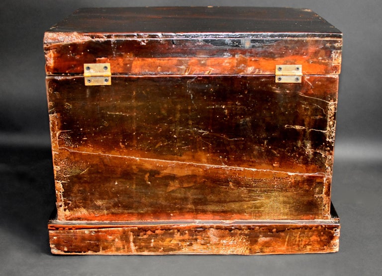 Tibetan Foo Dog Box with Base Hand Painted Box 8 at 1stDibs